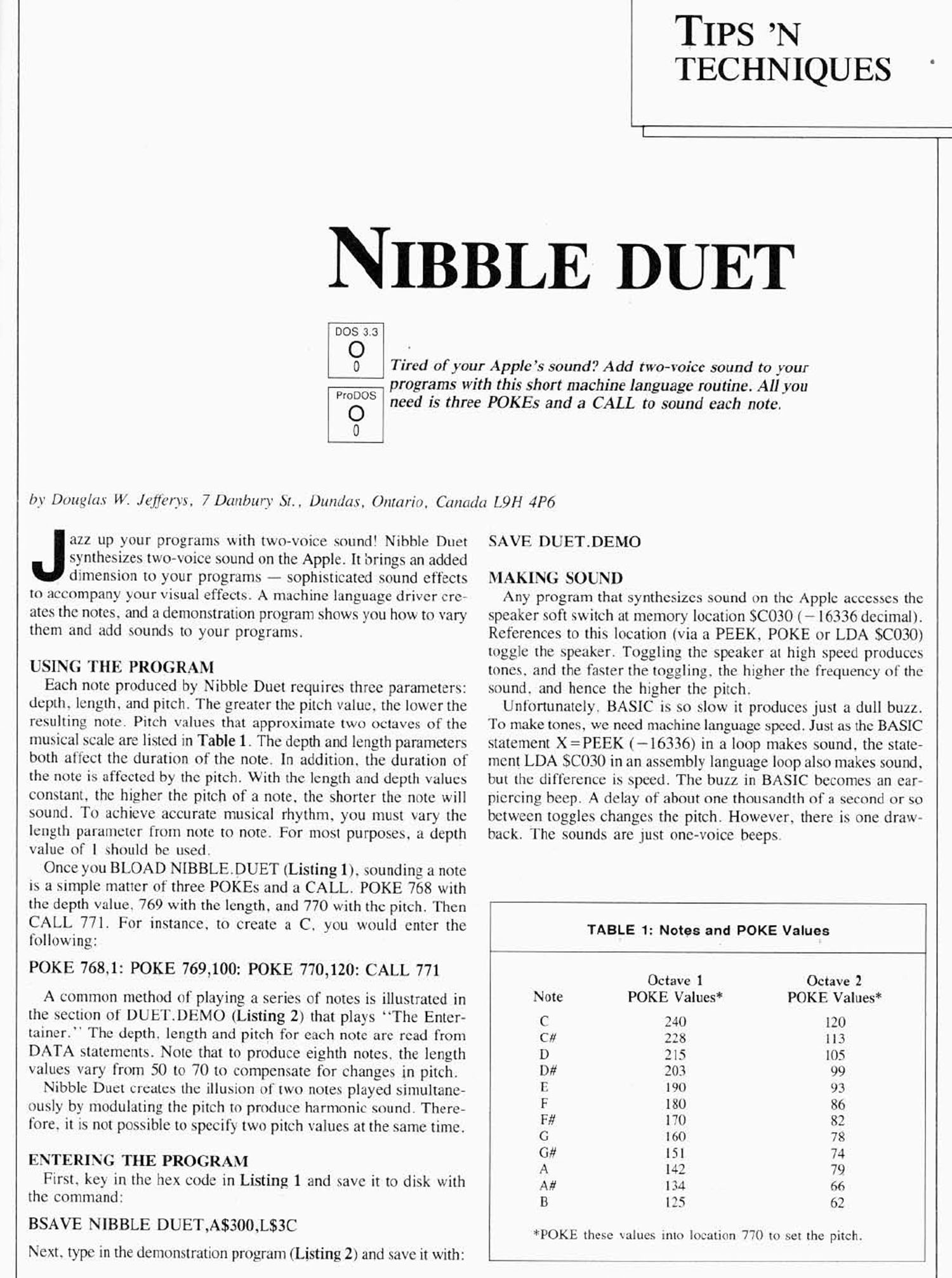 AppleBox - Nibble Duet Sound program at Apple II source code