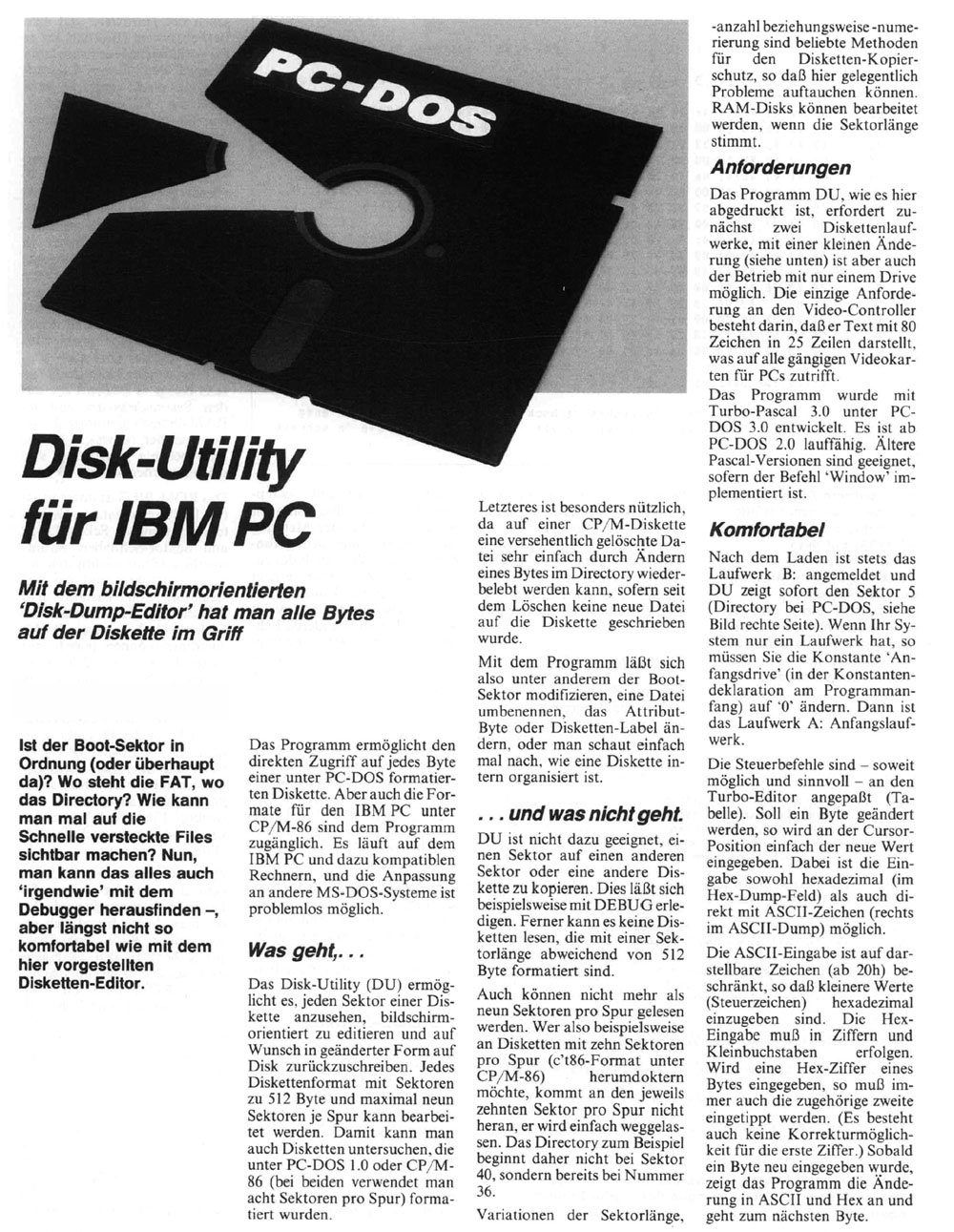 AppleBox - PC DOS Disk DUMP Editor DIY page 01 DE